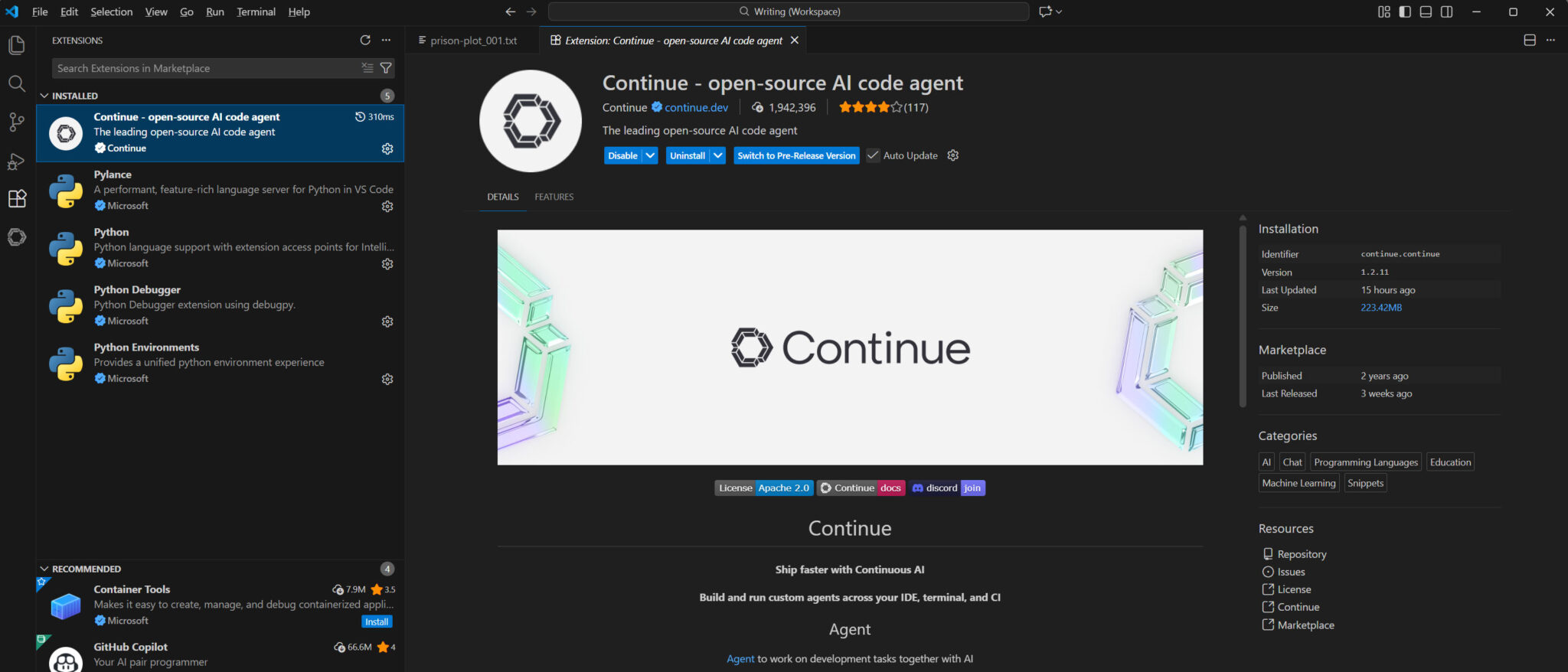 VS Code + ContinueでローカルLLMと一緒に文章編集する | 生成AIノート
