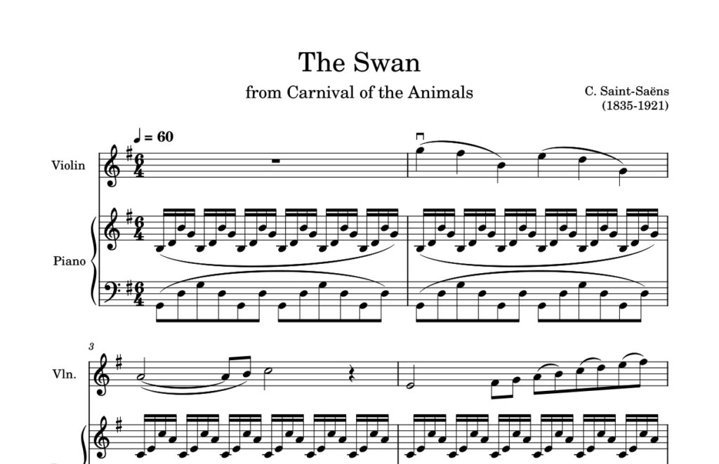 Saint-Saëns: The Swan | Music Note